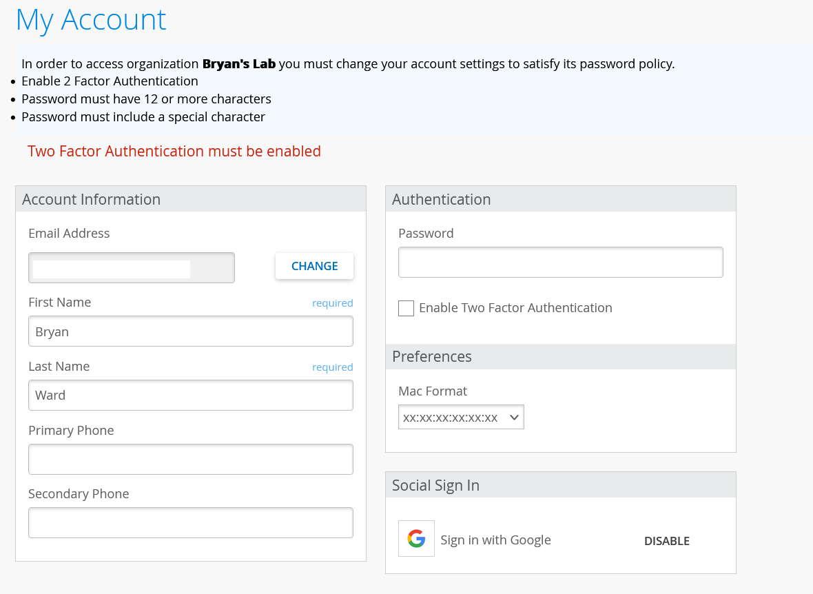 Mist Password Policy and API Tokens – Bryan Ward
